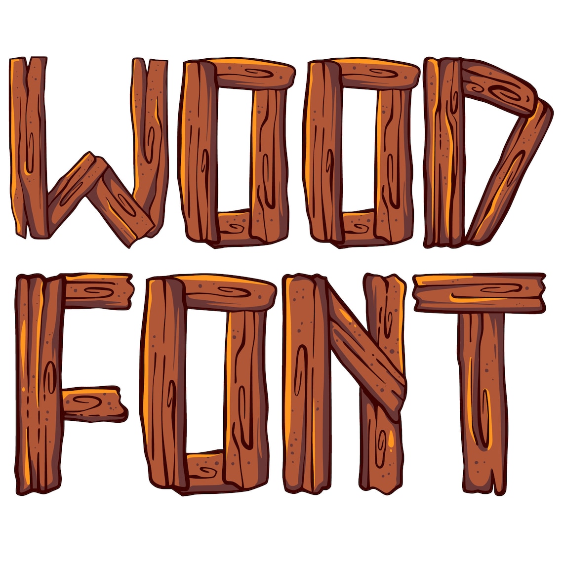 Wooden Font Clipart PNG SVG Bundle, Wood Font Svg, Wood Letters, Rustic ...