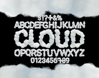 Cloud Letters Clipart Bundle: PNG SVG Alphabet Font - Etsy