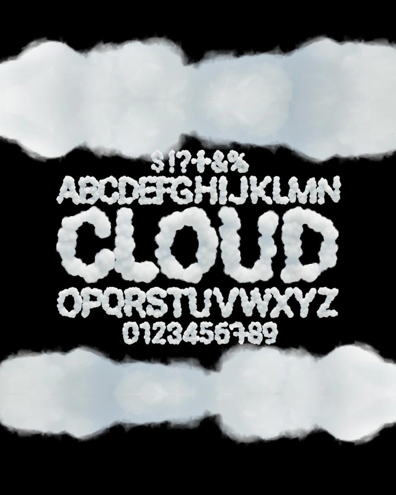 3D Cloud Letters PNG SVG Bundle: Alphabet, Numbers, Punctuation - Etsy