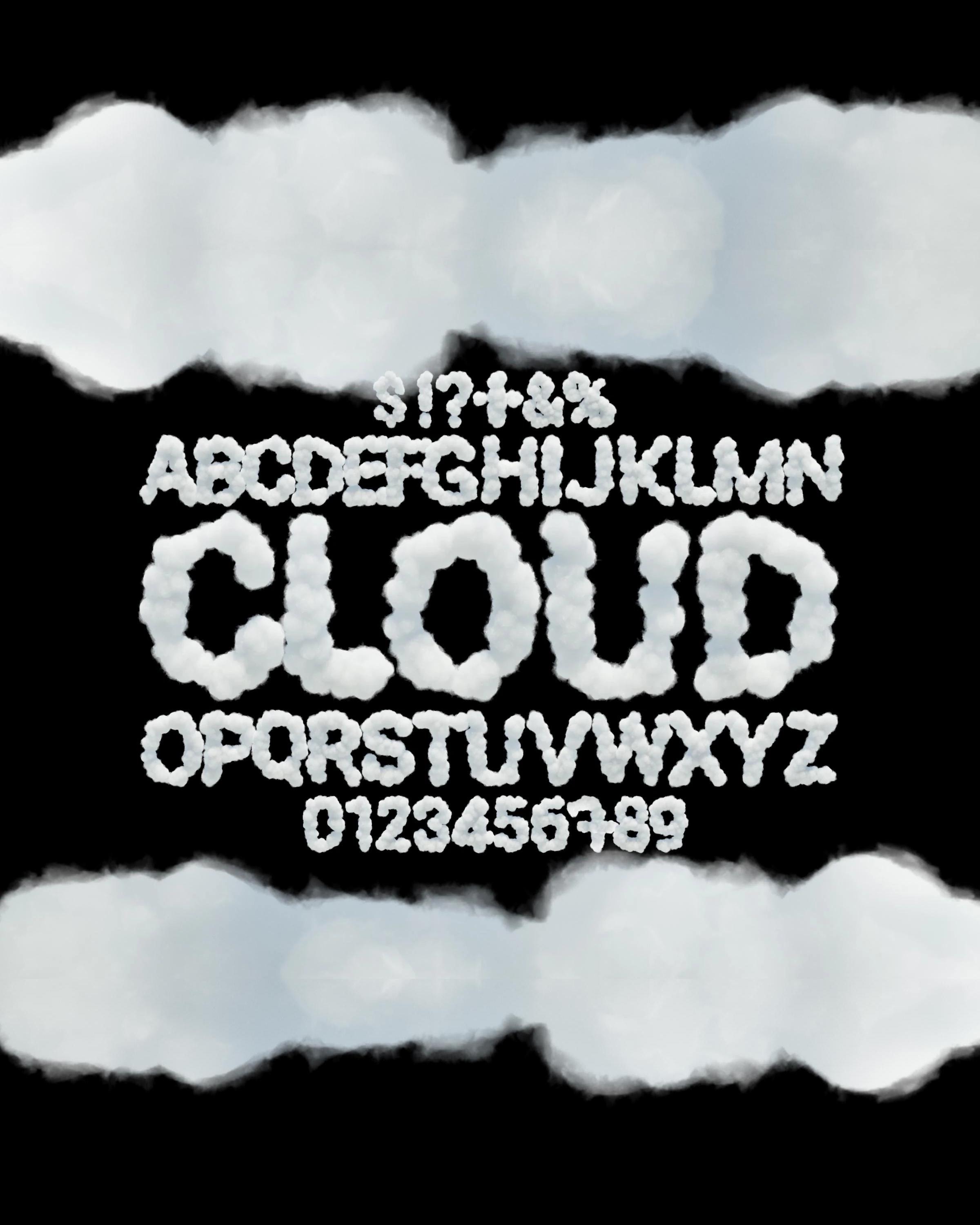 3D Cloud Letters PNG SVG Bundle: Alphabet, Numbers, Punctuation - Etsy