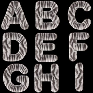 3D Furry Letters Clipart PNG SVG Bundle, Furry Zebra Font, Fluffy ...