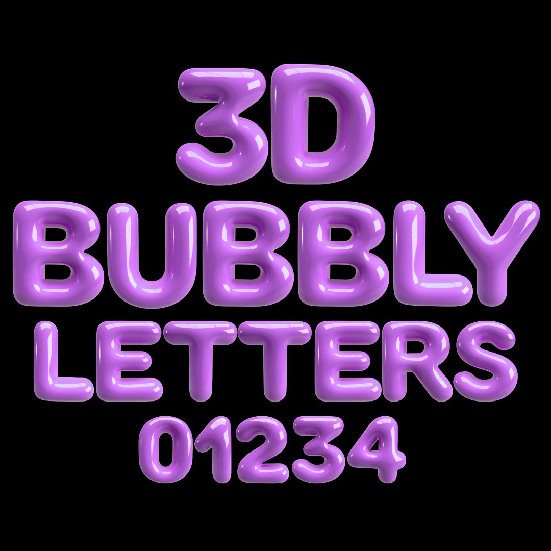 3D Bubbly Letters Clipart PNG SVG Bundle, Bubbly Font, Bubbly Alphabet ...