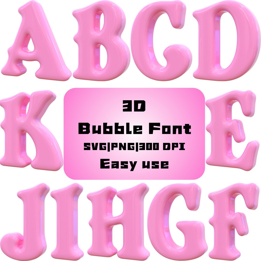 3D Bubbly Letters Clipart PNG SVG Bundle, Bubbly Font, Bubbly Alphabet ...