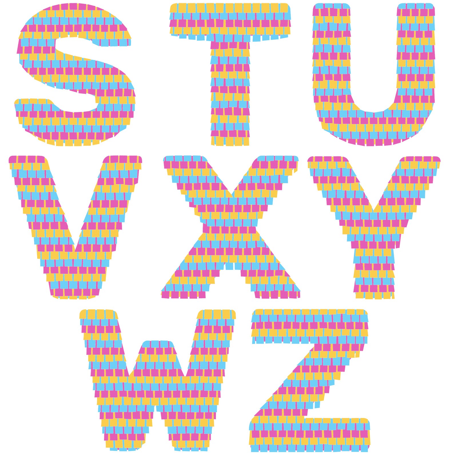 Pinata Font Clipart PNG SVG Bundle, Pinata Alphabet, Pinata Letters ...