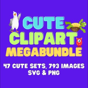 Cute Clipart PNG SVG Bundle, Cute Svg Bundle, Cute Png Bundle, Cute ...