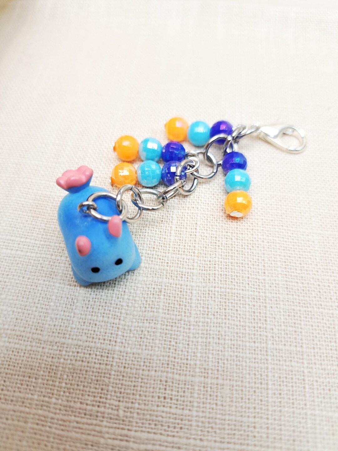 Sea Slug Blue Orange Fish Marine Kawaii Keychain Charm - Etsy