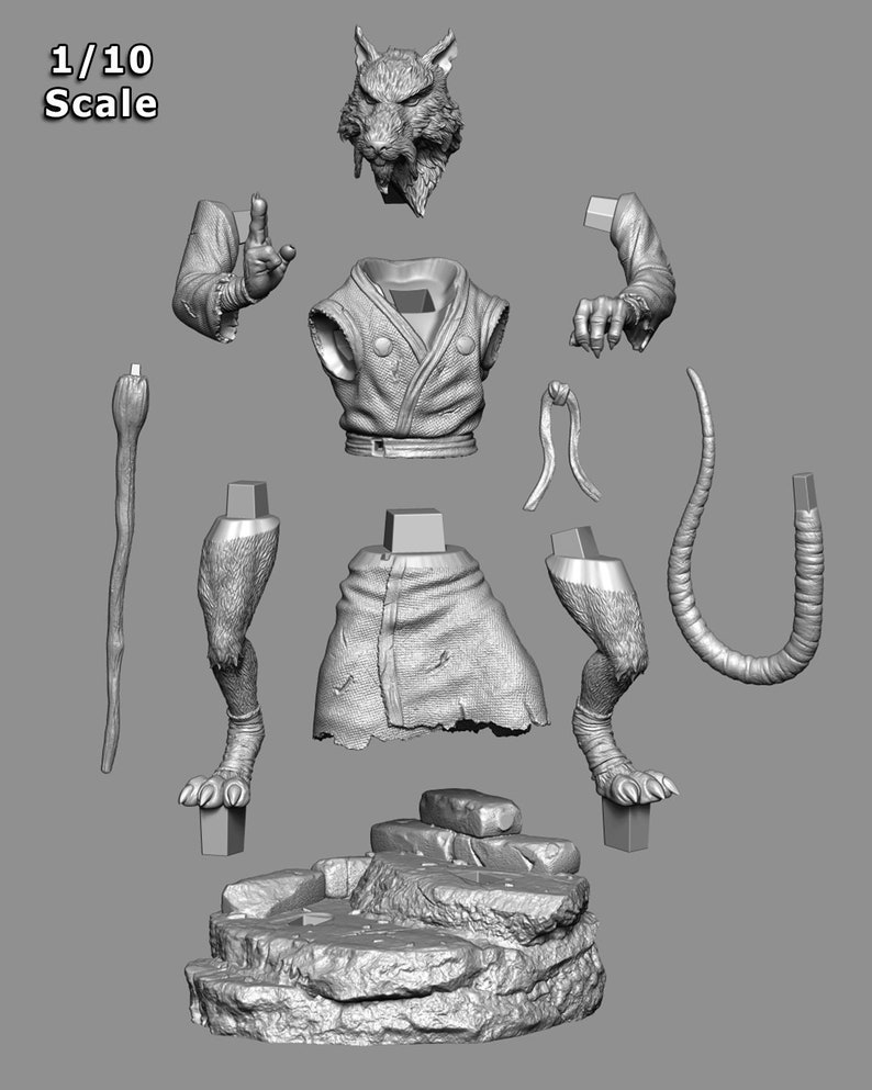 TMNT MR Splinter 3D STL File 3D Design 3D Printer. - Etsy