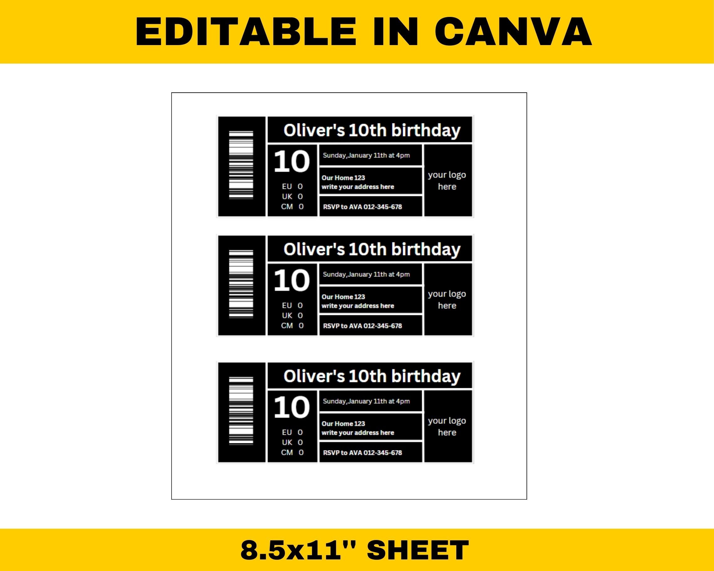 Editable Shoe Box Label, Shoe Box SVG Template, Editable Canva Template ...