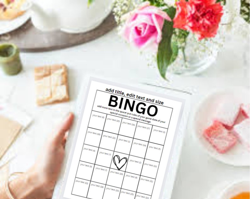 Editable Bingo Card Template PDF, Make Your Own Custom Printable Cards ...
