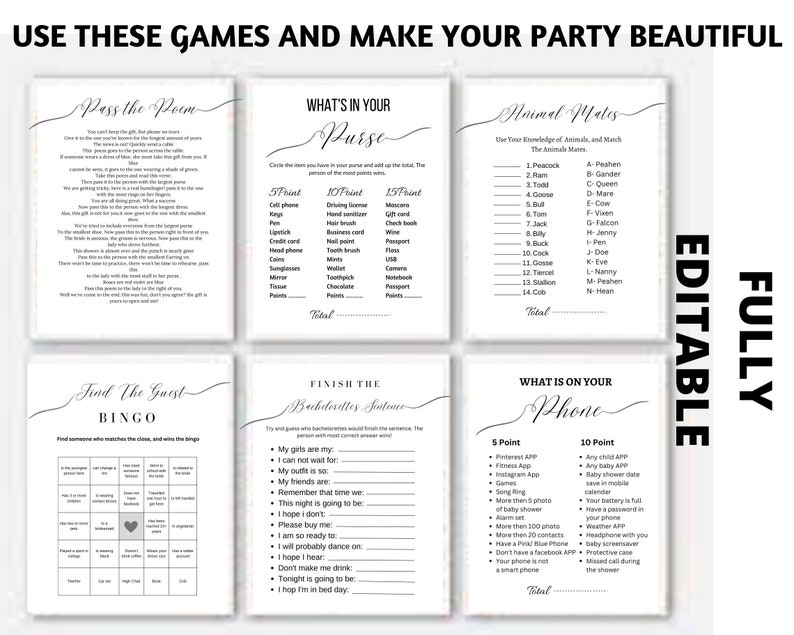 100 Party Favor Templates Digital Party Favors Bundles And Chip Bag
