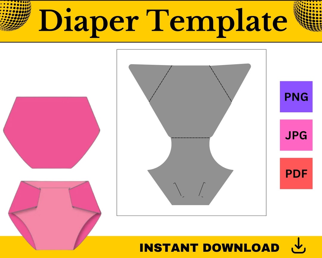 Baby Shower Diaper Favors Template, Baby Diaper Baby Shower,diaper Card ...