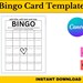 Editable Bingo Card Template, Custom Printable (PDF) - Etsy