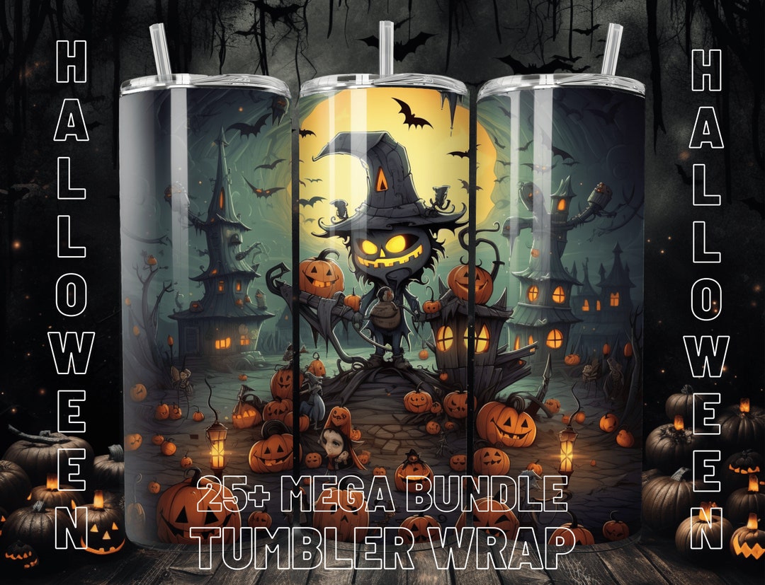 25 Halloween 20 Oz Skinny Tumbler Bundle, Halloween Tumbler Sublimation ...