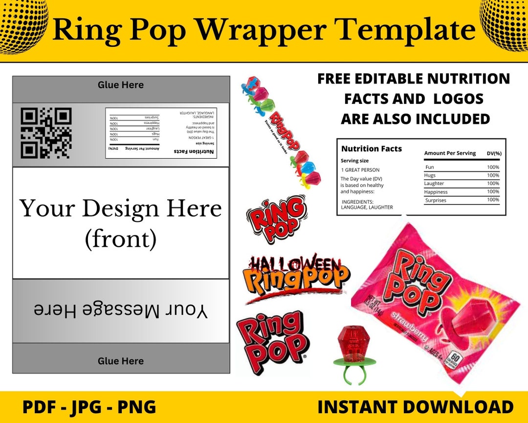 Ring Pop Template Ring Pop Wrapper Ring Pop Candy Wrapper - Etsy Ring Pop Template Ring Pop Wrapper Ring Pop Candy Wrapper - Etsy