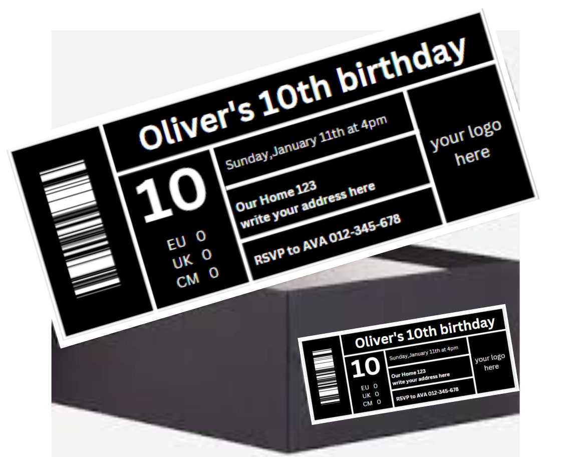 Editable Shoe Box Label, Shoe Box SVG Template, Editable Canva Template ...