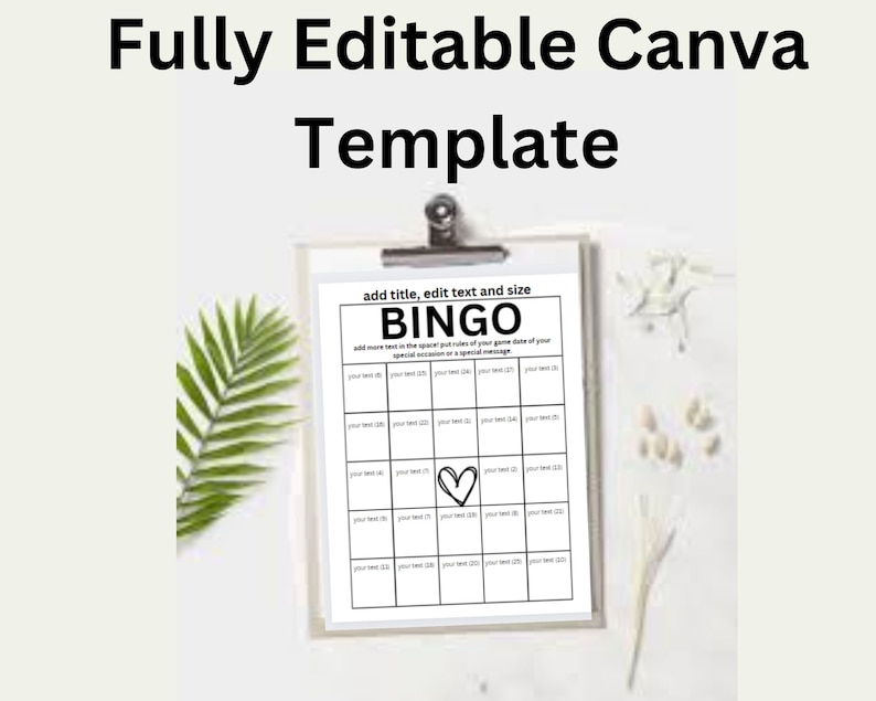 Editable Bingo Card Template PDF, Make Your Own Custom Printable Cards ...