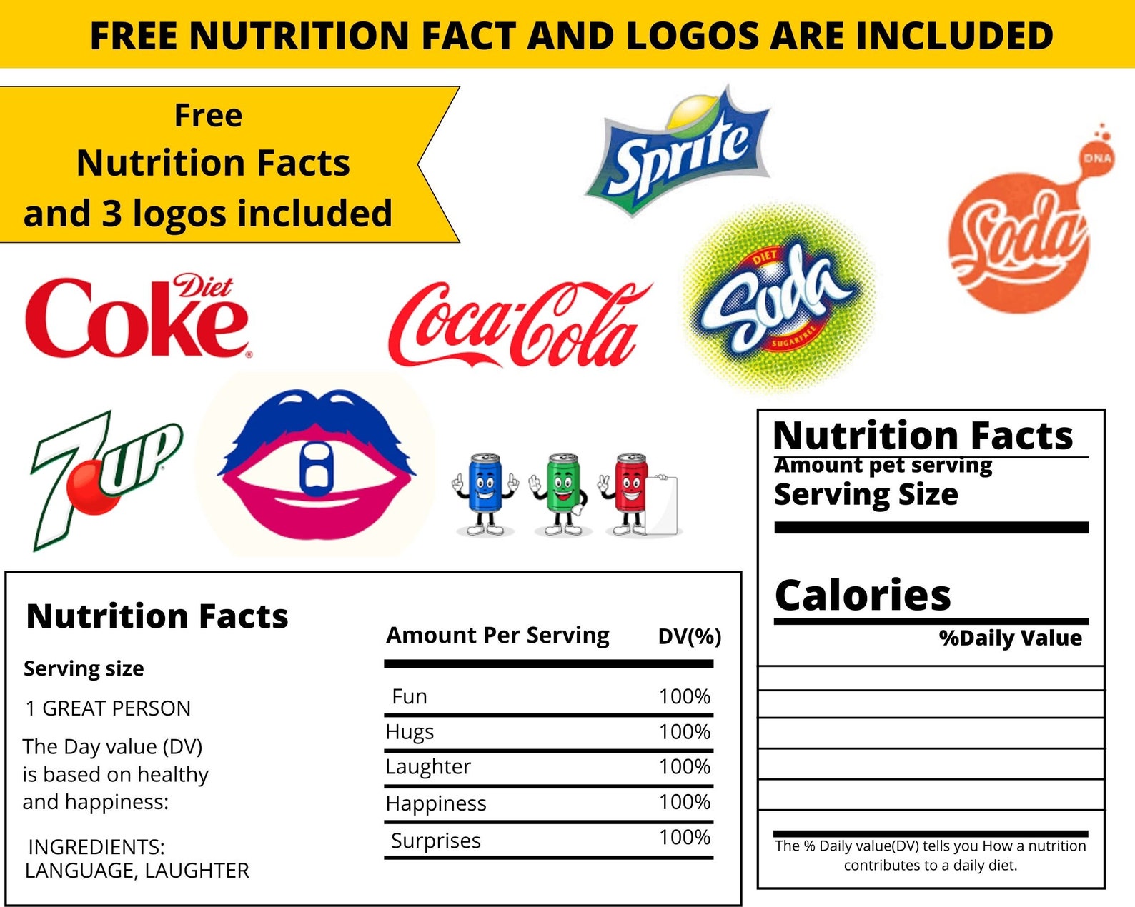 Soda Can Label Template | Soda Can Wrapper | Coca Cola Wrapper | Custom ...