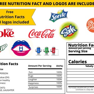 Soda Can Label Template | Soda Can Wrapper | Coca Cola Wrapper | Custom ...