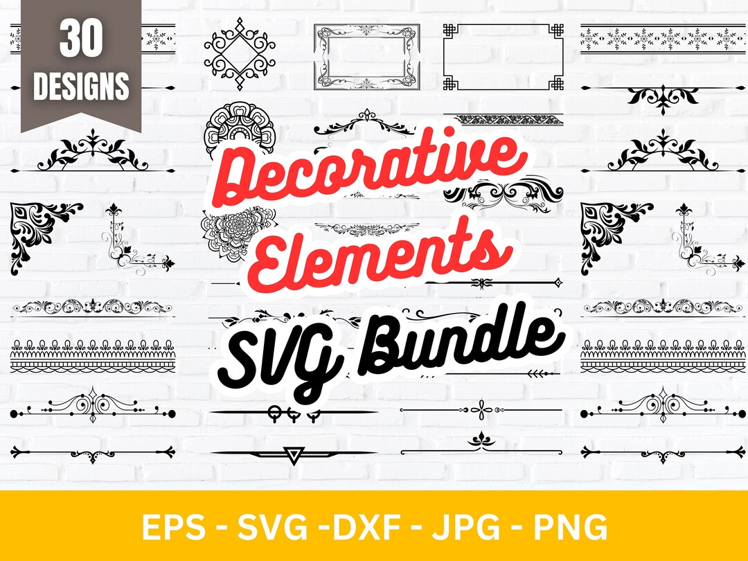 Decorative Elements Svg Bundle, Design Elements Svg, Ornaments Svg ...