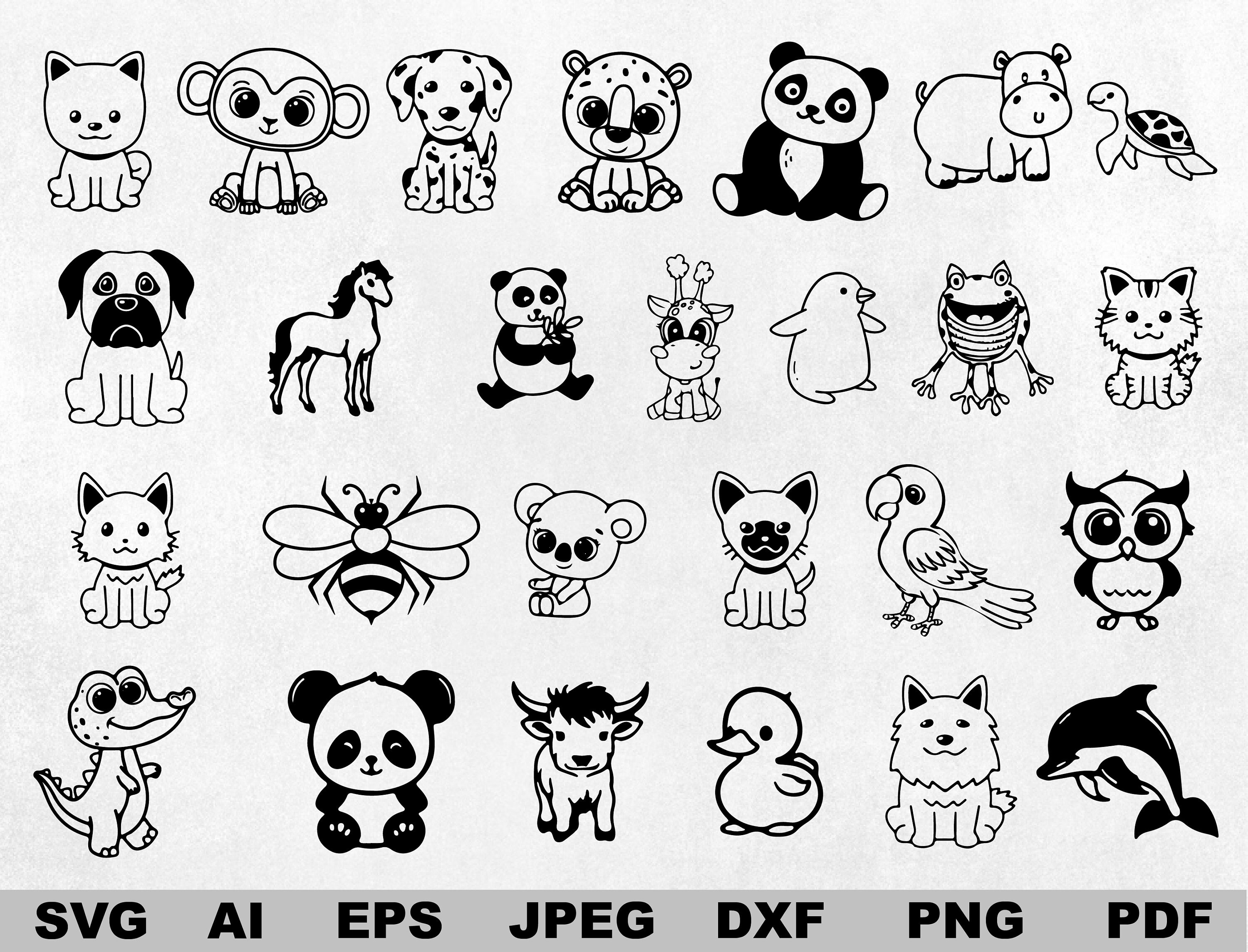 Animal Doodle Svg Bundle Animal Svg Doodle Svg Safari - Etsy Australia