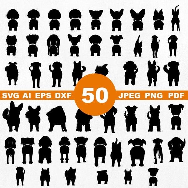 Dog Butt Svg - Etsy Australia