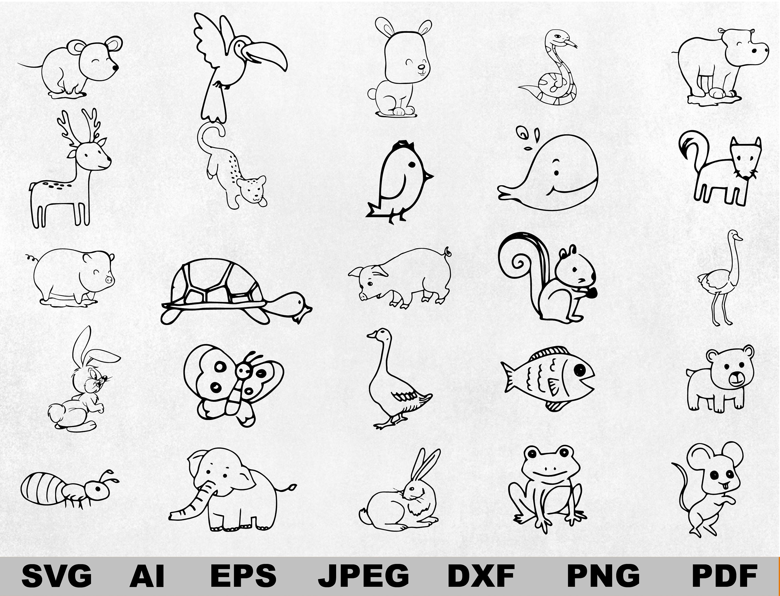 Animal SVG, Safari Animals SVG, Jungle Animals SVG, Cute Animals Svg ...