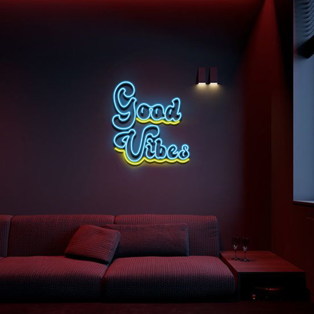 Good Vibes Neon Light Bedroom Neon Sign Neon Sign Name - Etsy