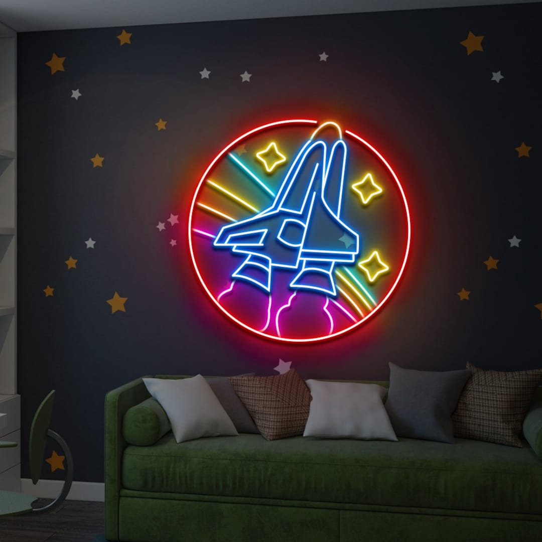 Custom Space Shuttle Neon Sign NASA Round Sign Handcrafted - Etsy