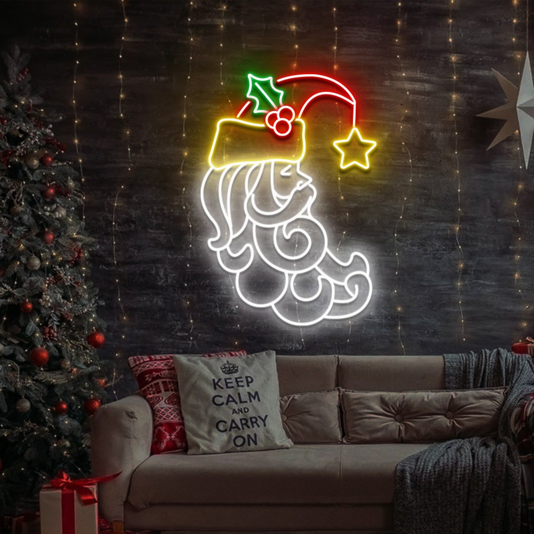 Light up Santa Neon Sign Santa Claus Led Neon Sign Christmas - Etsy