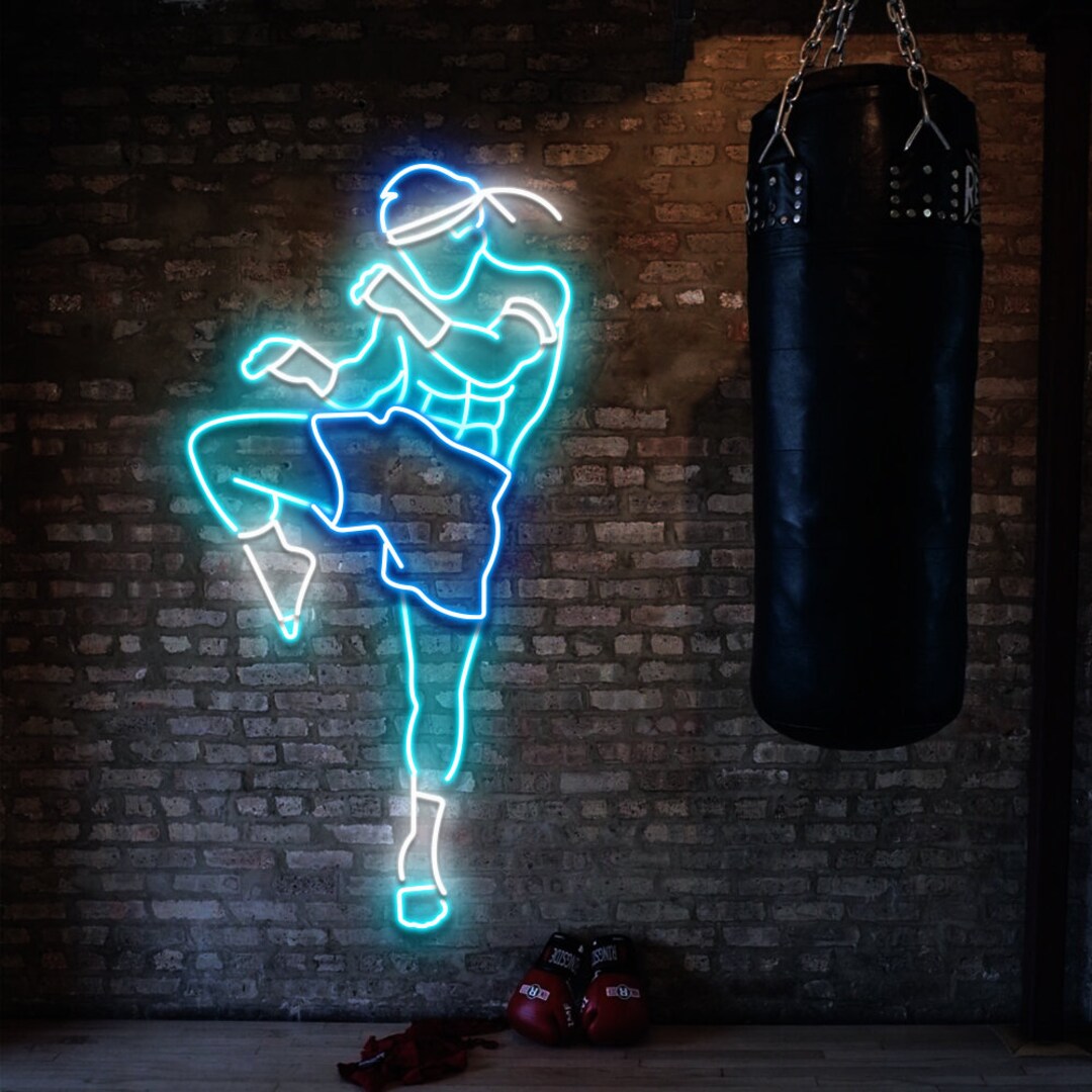 Boxing Neon Sign Muay Thai Art Led Neon Sign Muay Thai Wall - Etsy
