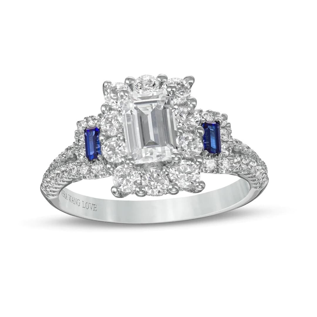 Vera Wang Love Collection Shimmering Emerald-cut Diamond Frame ...