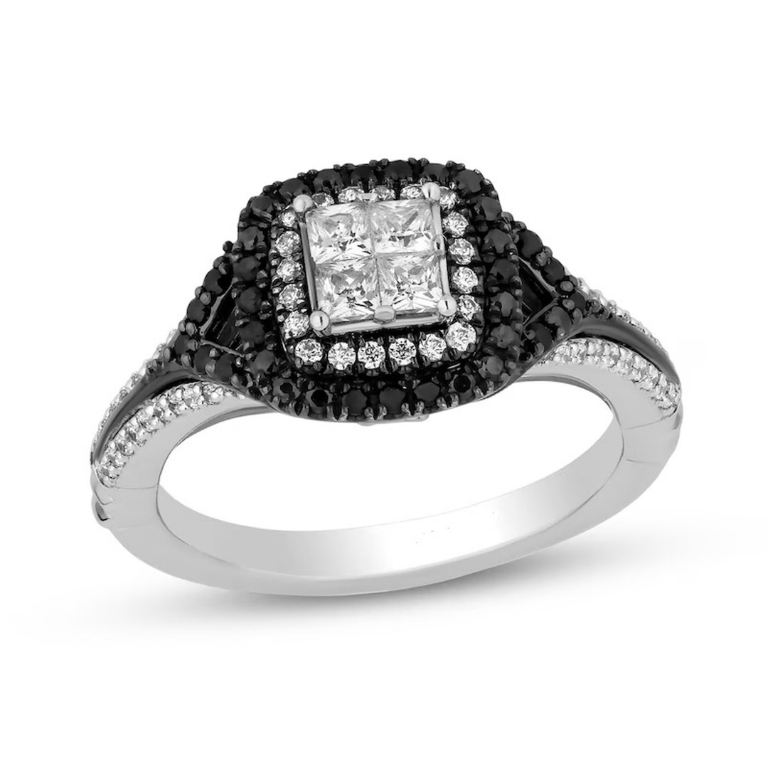 Enchanted Disney Villains Evil Queen 3/4 CT Quad Princess Cut Diamond ...