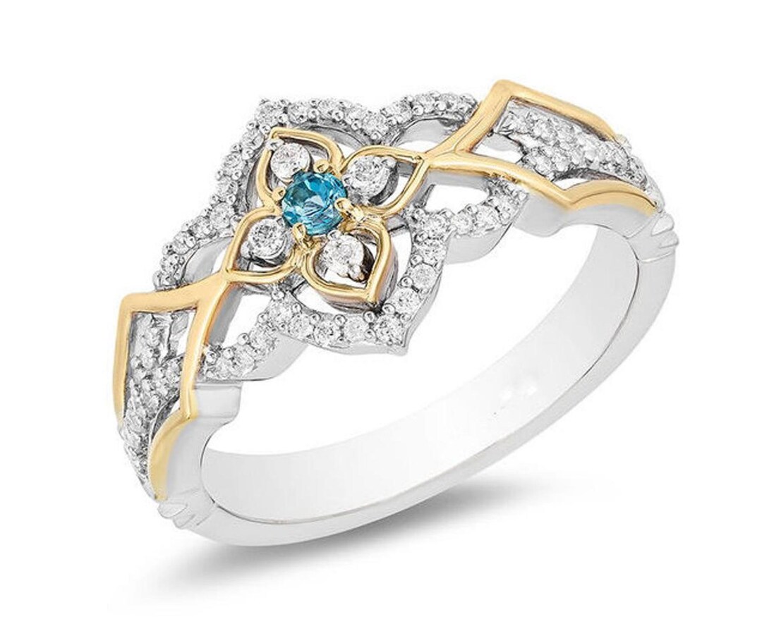 Enchanted Disney Ring Jasmine Swiss Blue Topaz Engagement Ring Sterling ...