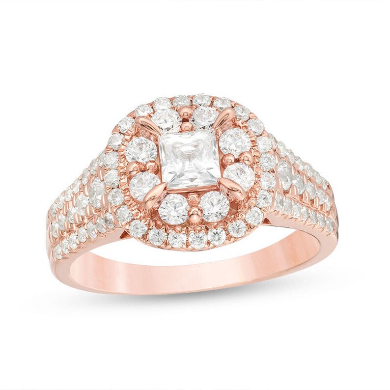 Stunning 1 CT Princess-cut Diamond Frame Multi-row - Etsy