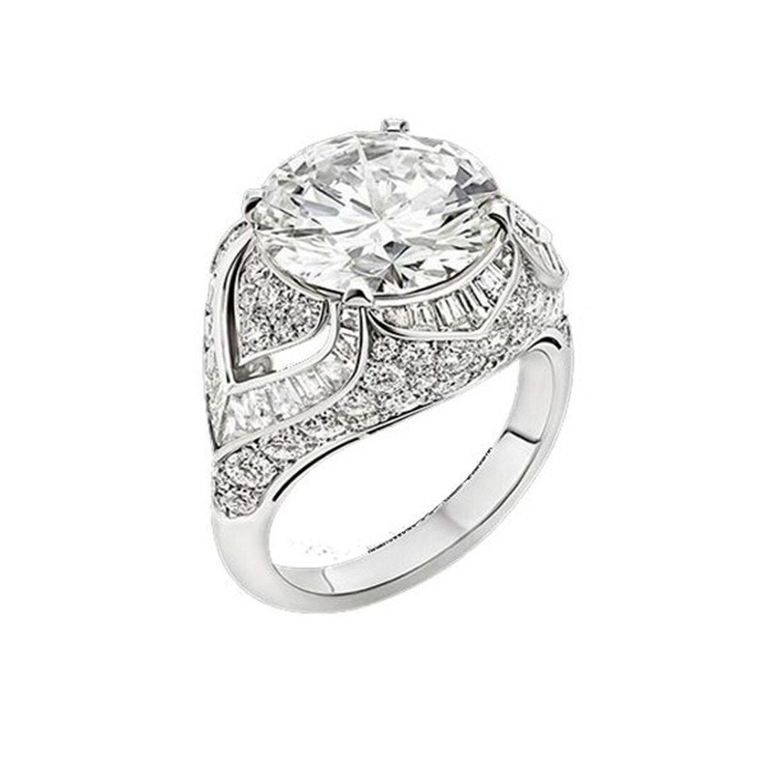 Selena Gomez Inspired Sparkling Diamond Engagement Ring in Sterling ...