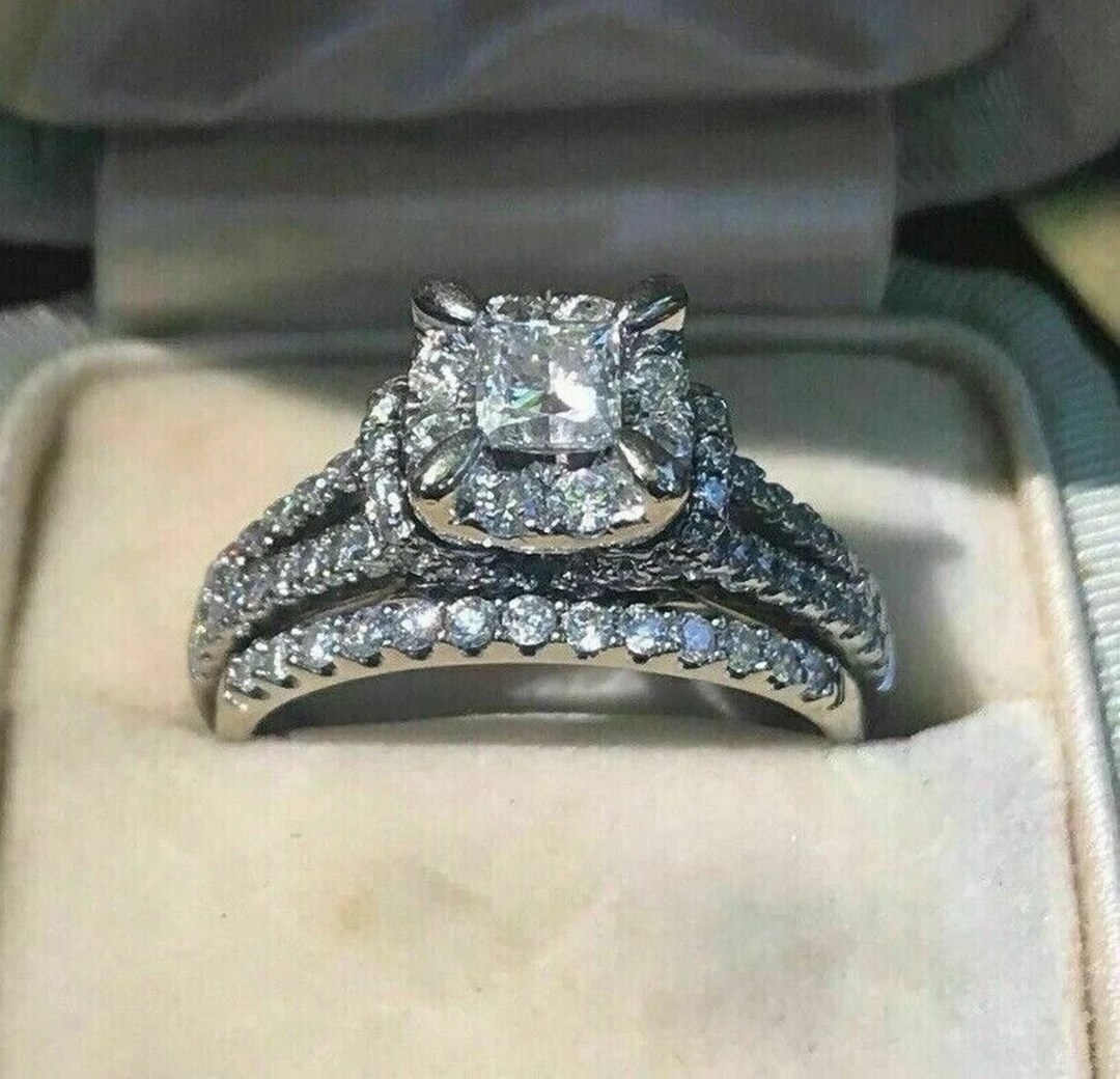 1920s Edwardian Old European Cut Diamond Art Deco Wedding Bridal Set ...