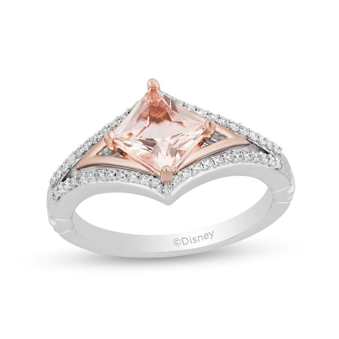 Enchanted Disney Aurora Stunning Princess Cut Morganite and Diamond ...