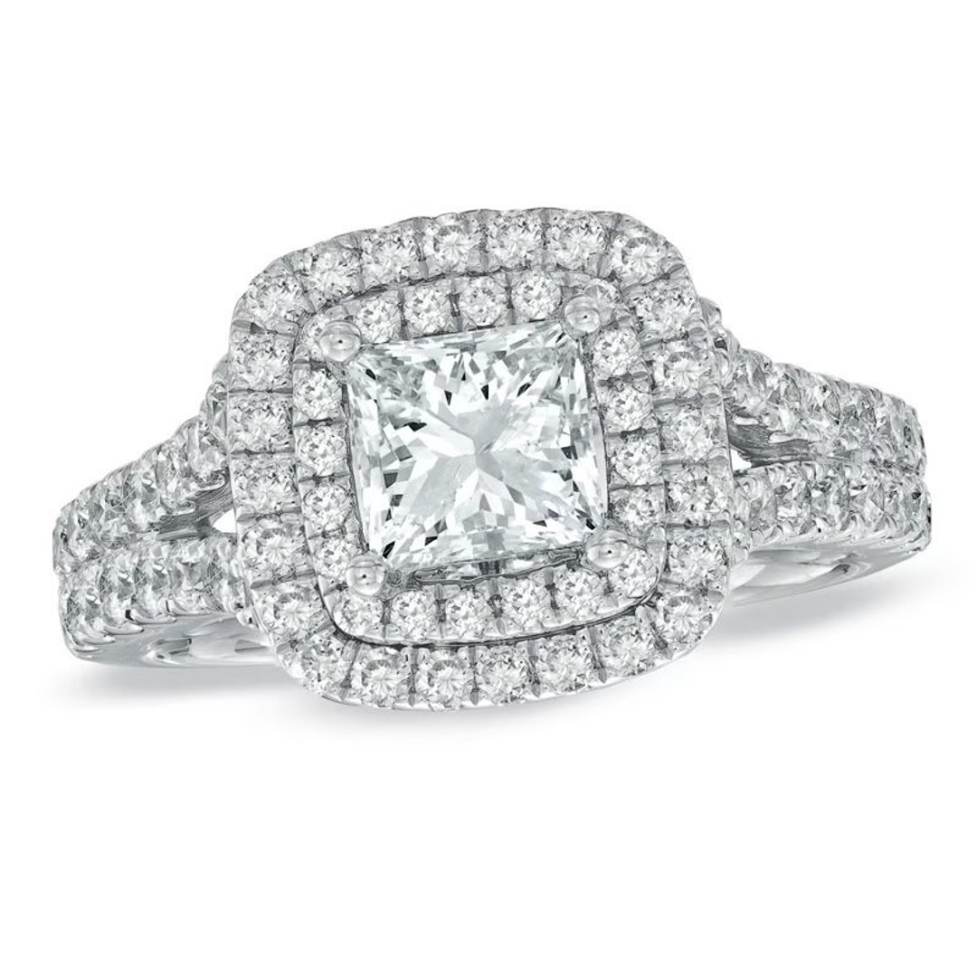 Vera Wang Love Collection 1 CT Princess-cut Diamond Frame Split Shank ...