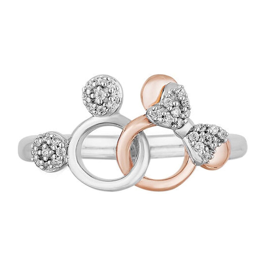 Enchanted Disney Cartoon Mickey Mouse & Minnie Mouse Diamond Cocktail ...