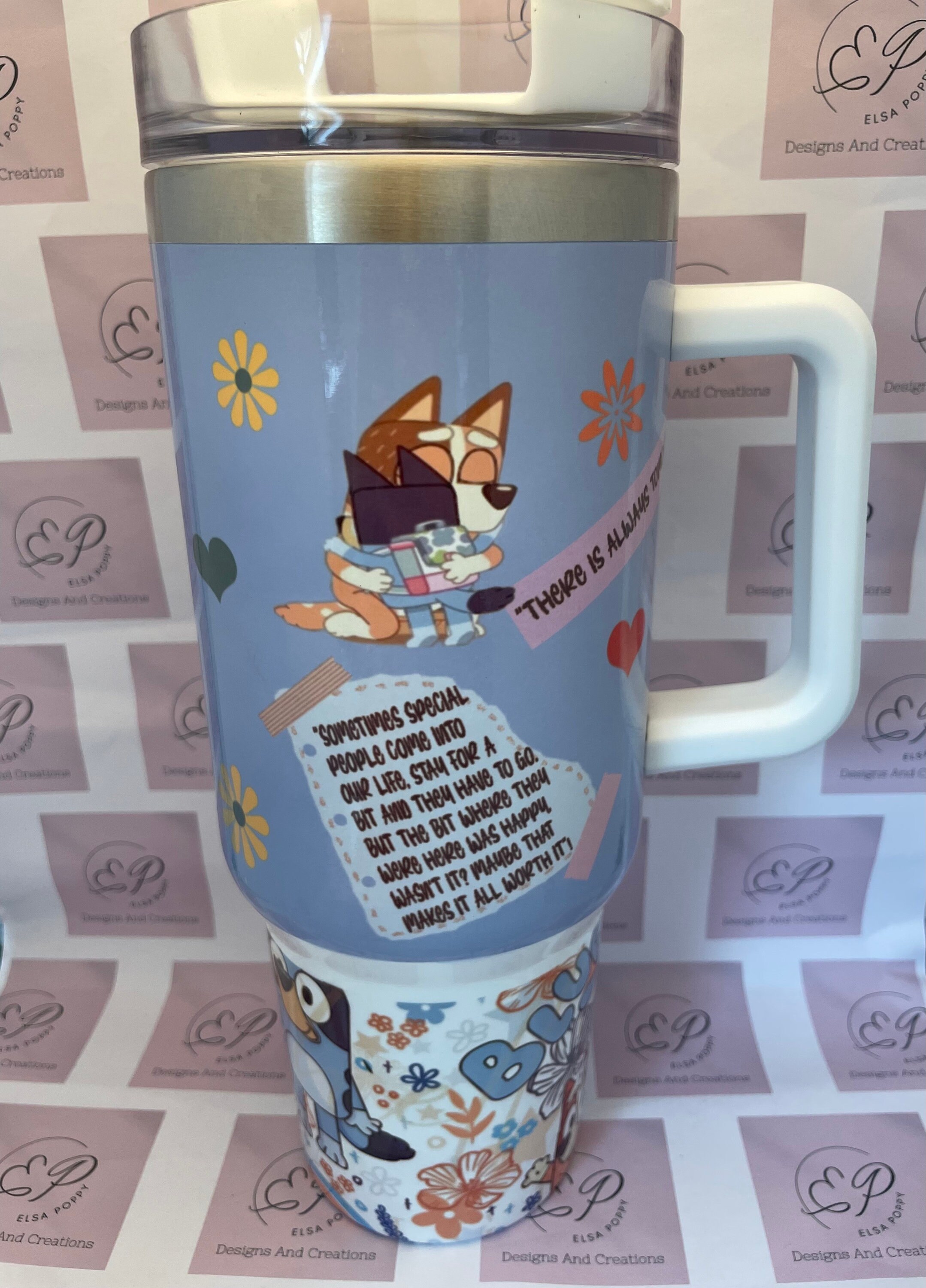 BLUEY INSPIRED Chilli Quotes 40oz Quencher Stanley Dupe Tumbler Vacuum ...