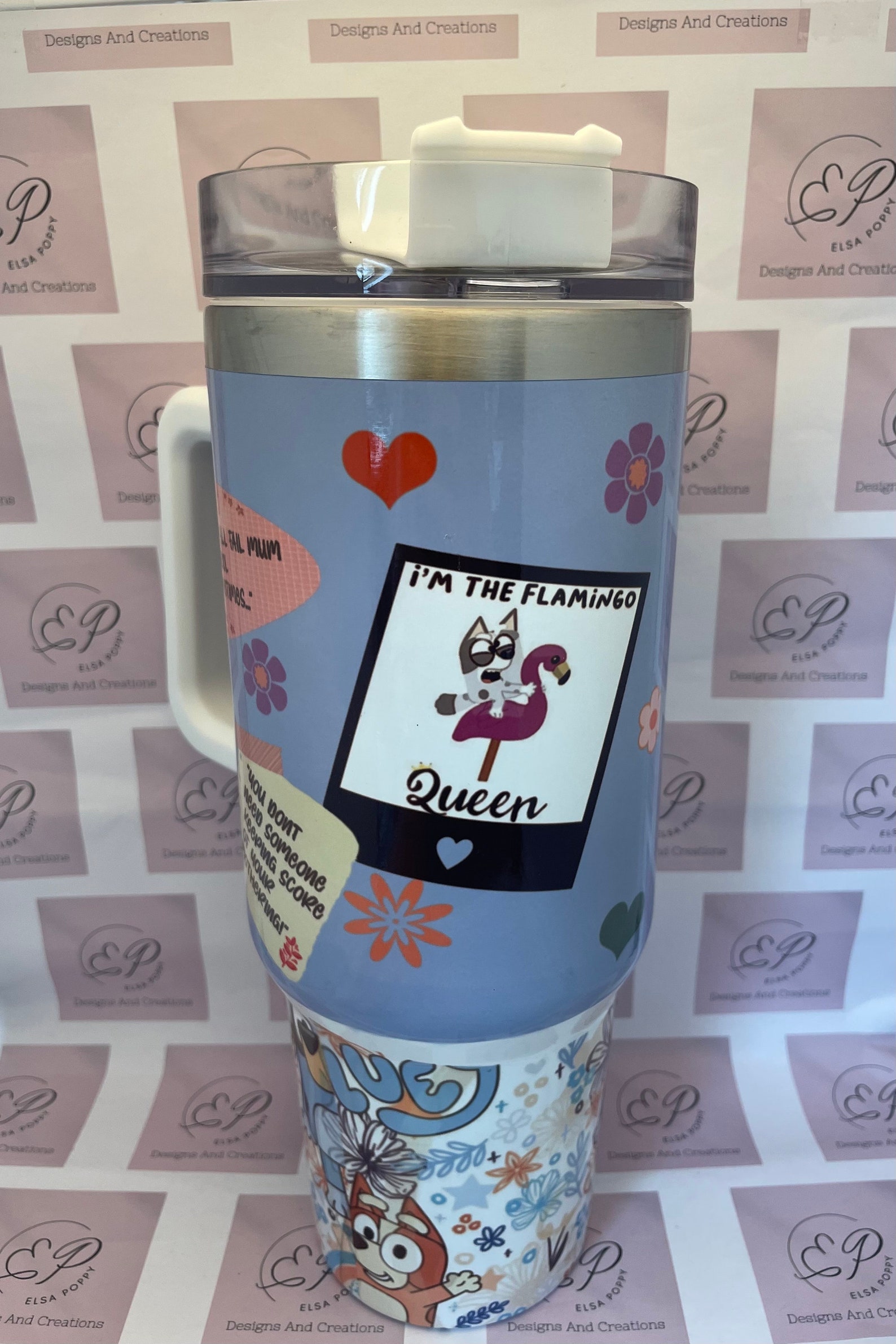 BLUEY INSPIRED Chilli Quotes 40oz Quencher Stanley Dupe Tumbler Vacuum ...