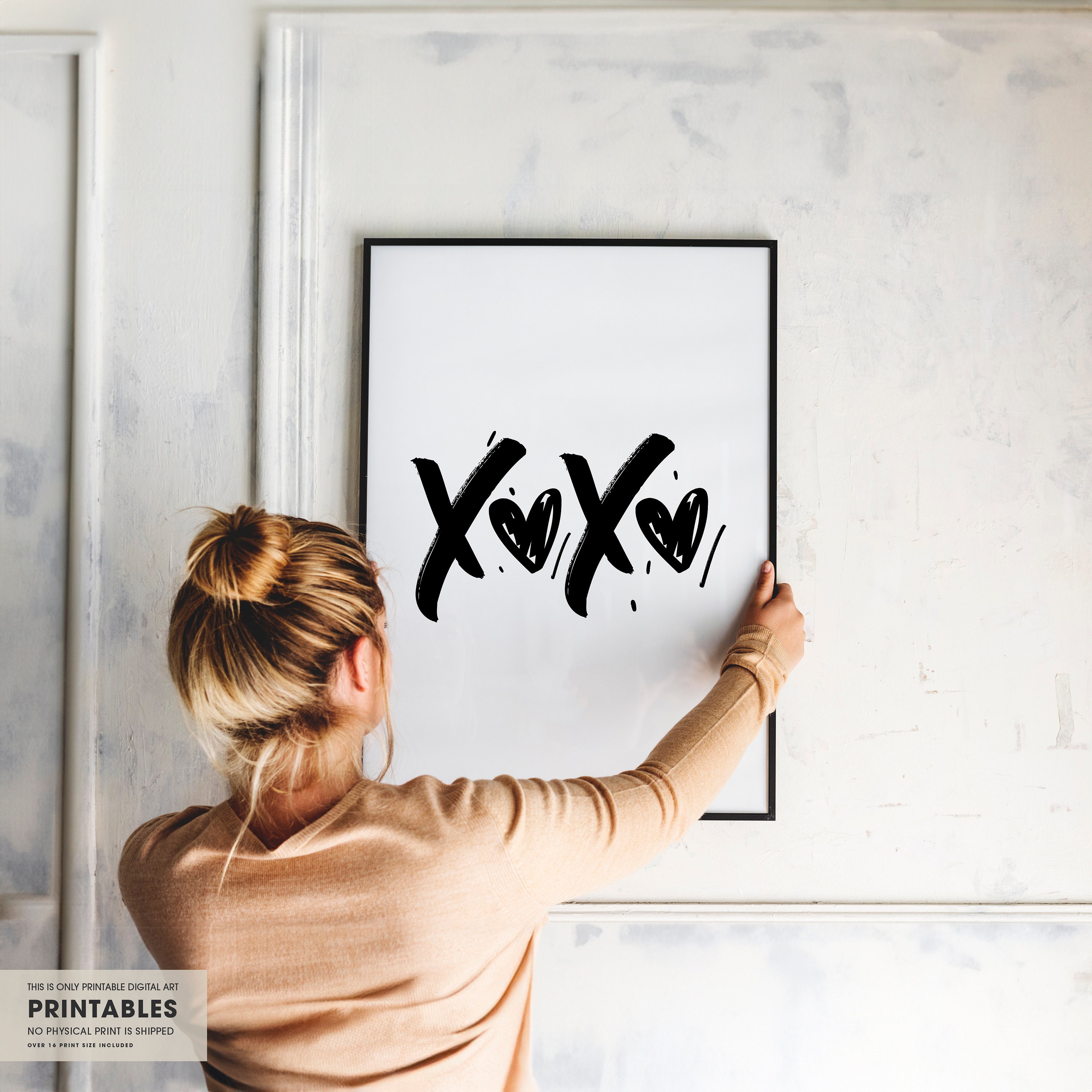 XOXO, Typography, Valentines Day Decor, PRINTABLE Wall Art, Minimal ...