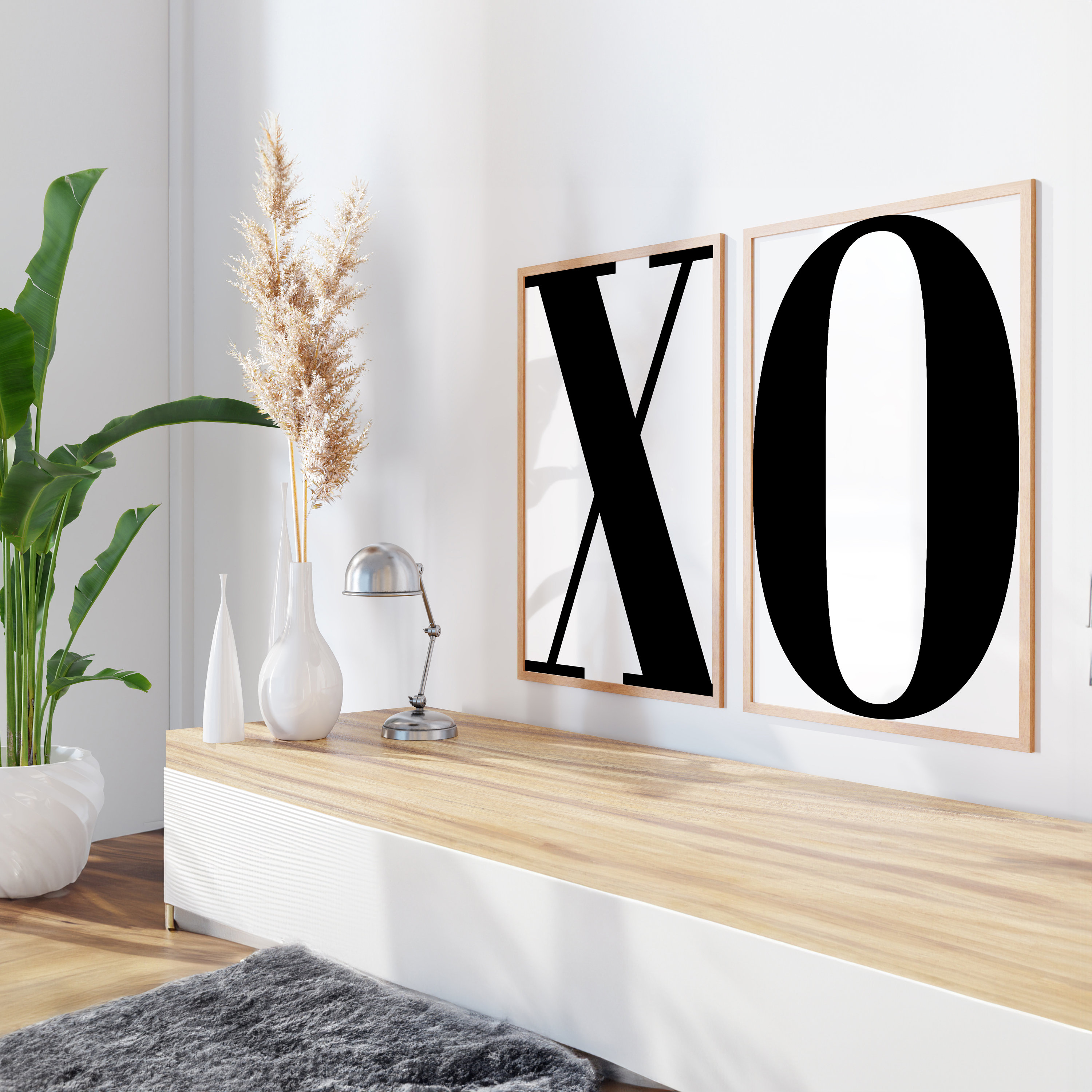 XOXO Black and White Wall Art, Set of 2 XOXO Prints, Typography ...