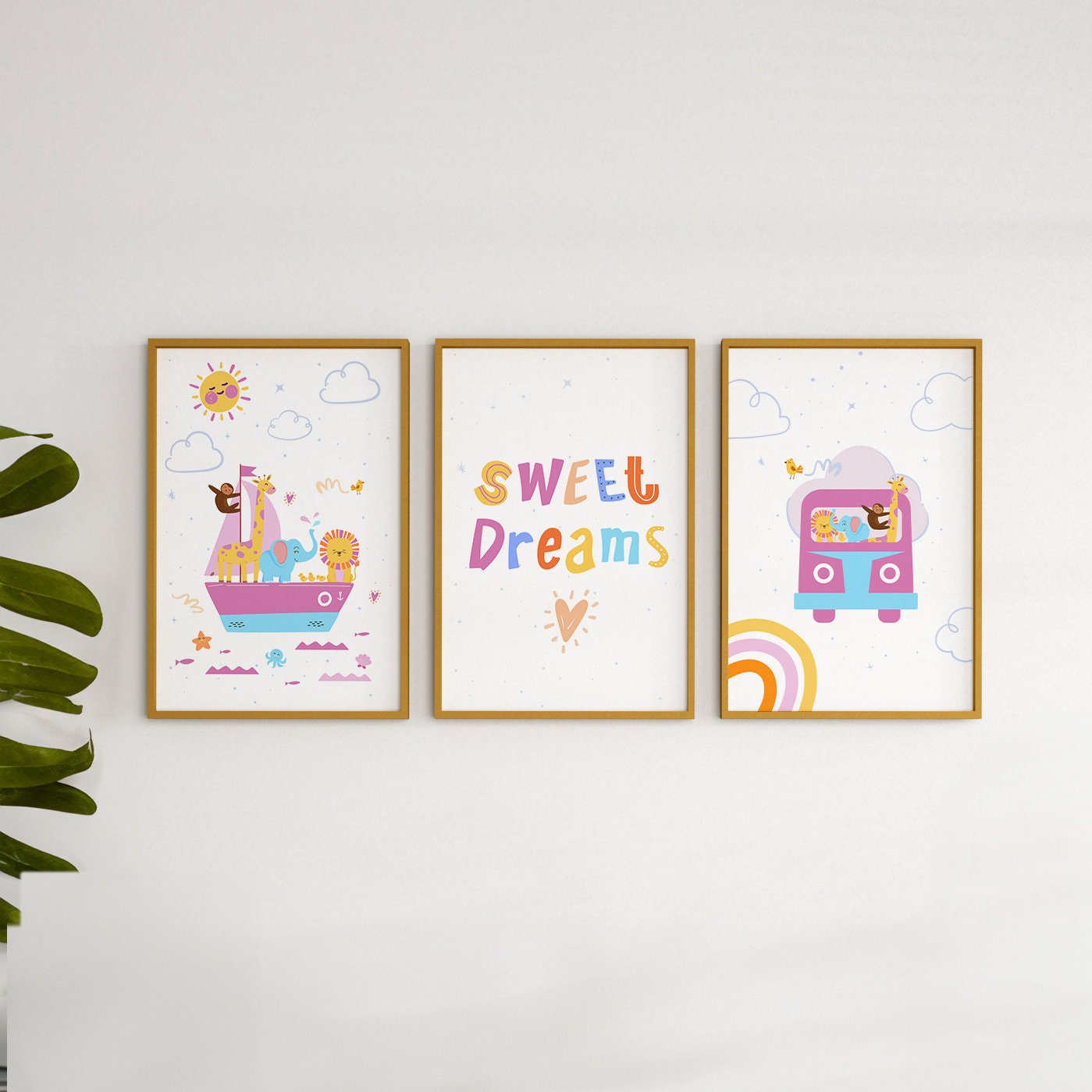 Printable Nursery Wall Art, Set of 3 Nursery Prints, Safari Theme ...