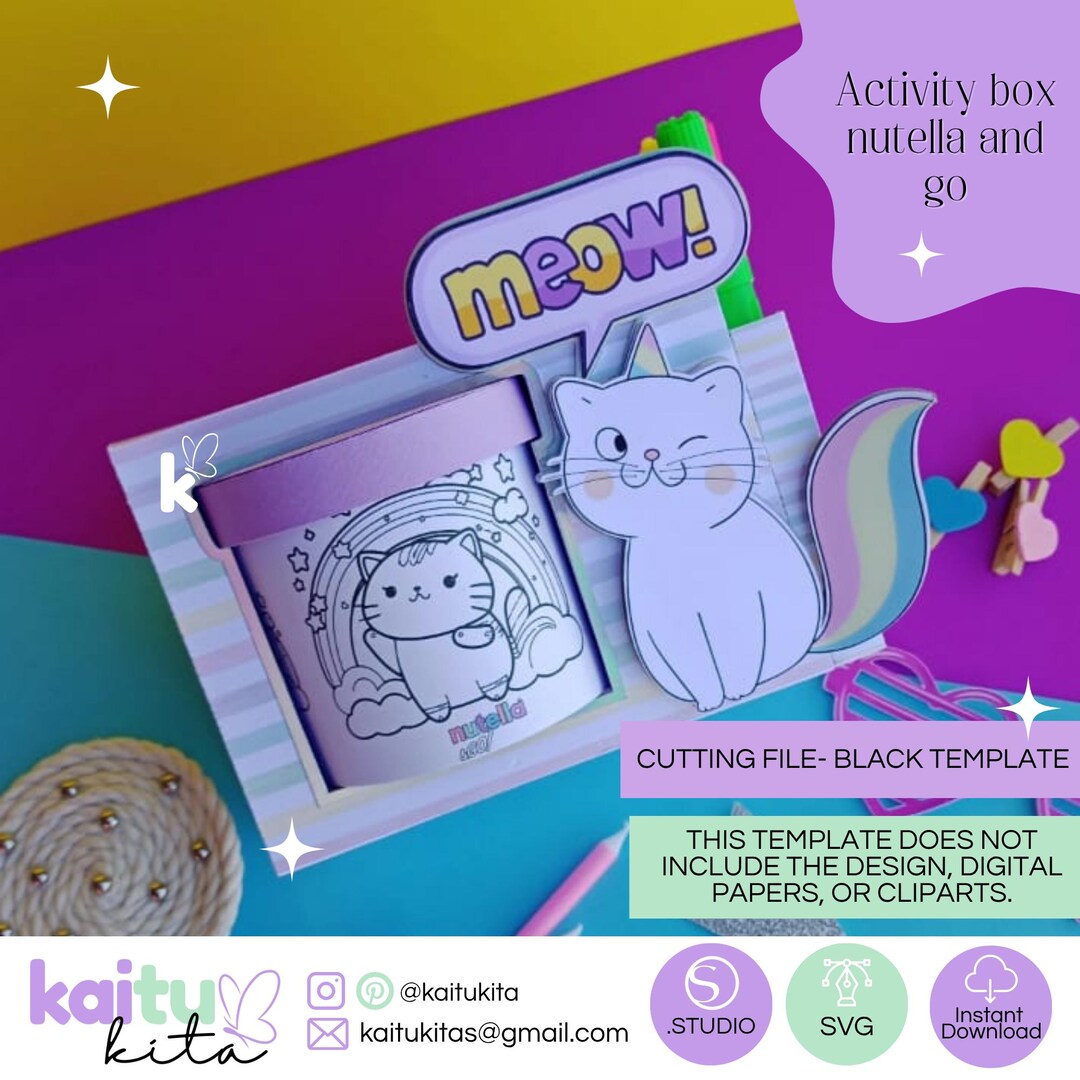 Nutella and Go Activity Box/ Coloring Activity Box/ Cameo and Cricut ...