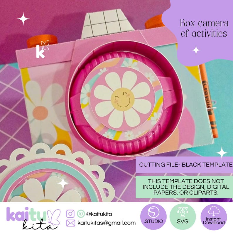 Box Camera of Activities / Template Cameo and Cricut/ Activity Box for ...