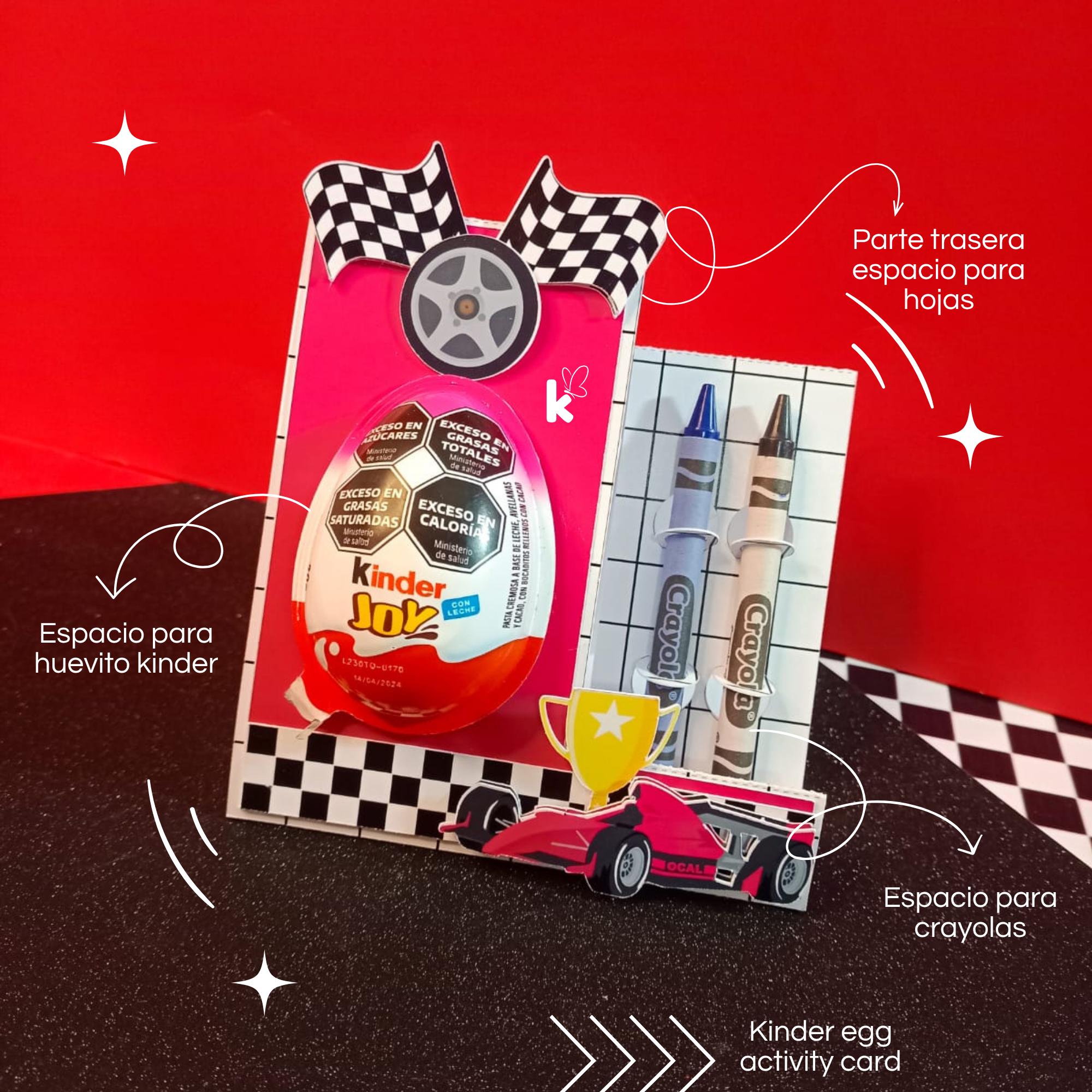 Kinder Egg Activity Card, Template for Kinder Egg With Crayons and ...