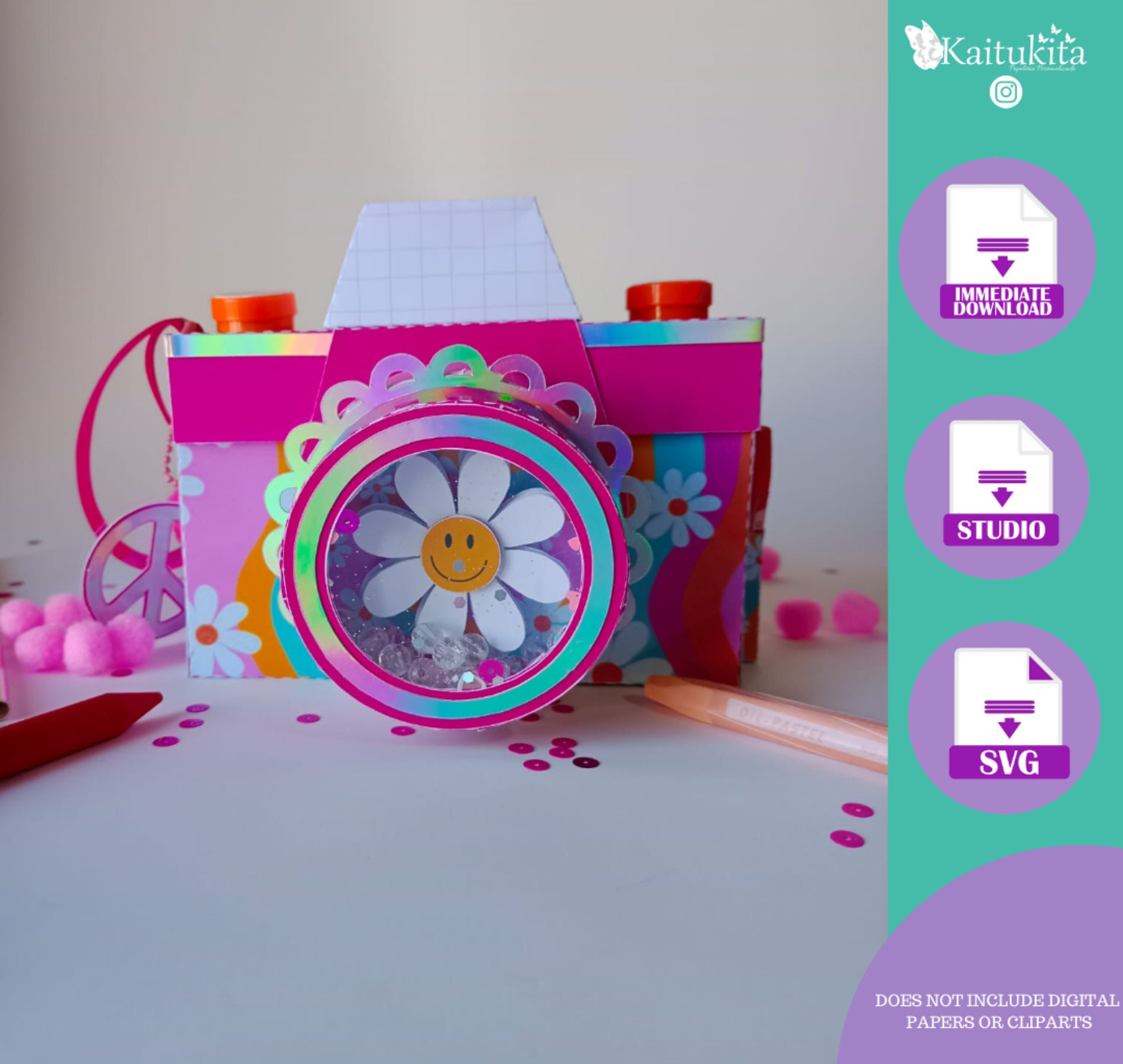 Camera Box/kids Party Groovy Camera / Template Cameo and Cricut ...