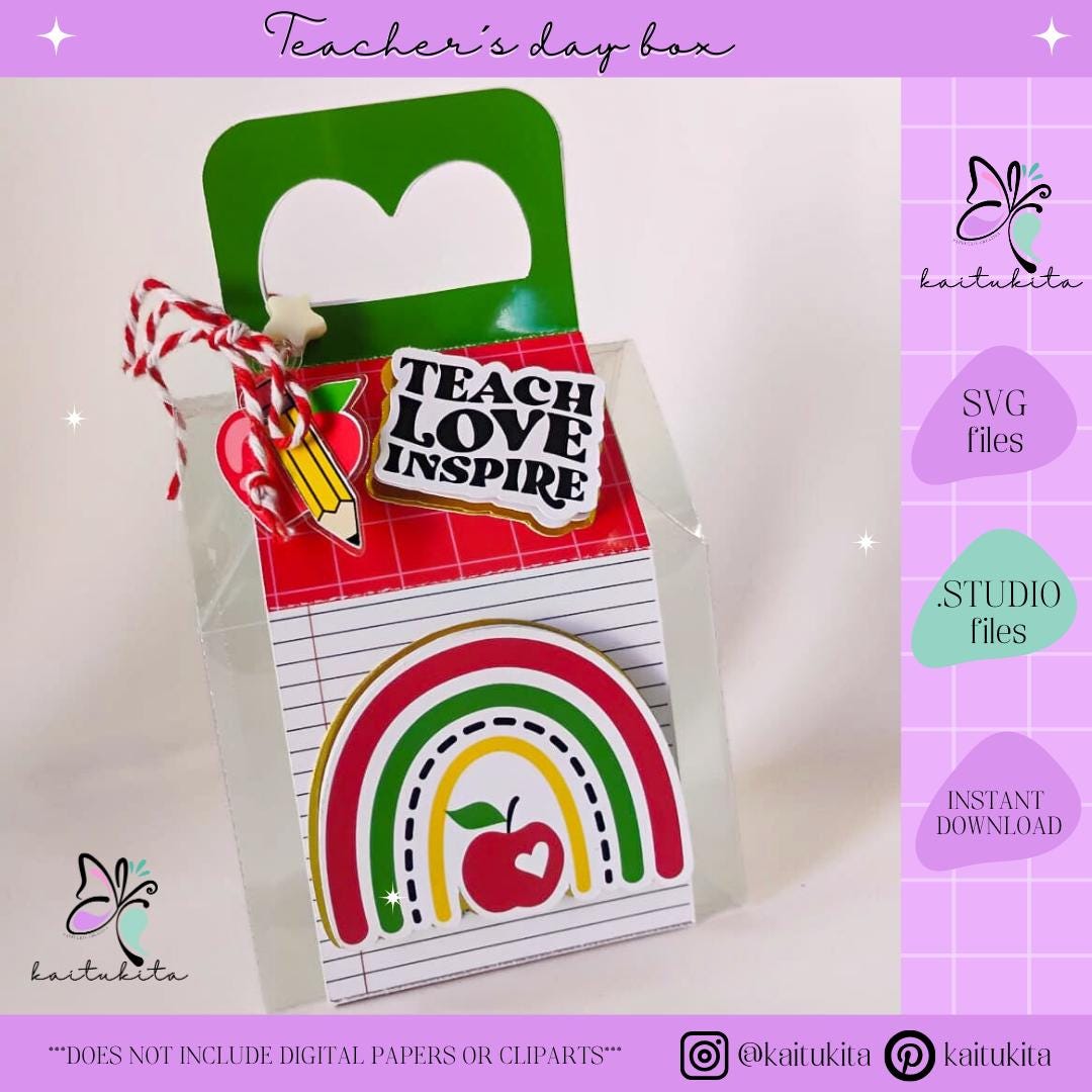 Teacher's Day Box/cut File Svg and Studio/digital File for Cameo and ...
