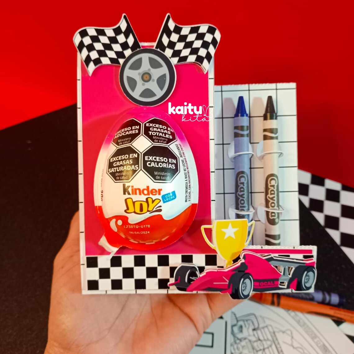 Kinder Egg Activity Card, Template for Kinder Egg With Crayons and ...